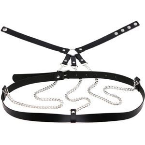 Accessories | Vegan Leather Choker Collar Chain Body Harness | Poshmark